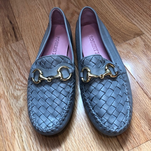 Robert Zur | Shoes | Robert Zur Gray And Gold Woven Leather Loafers ...